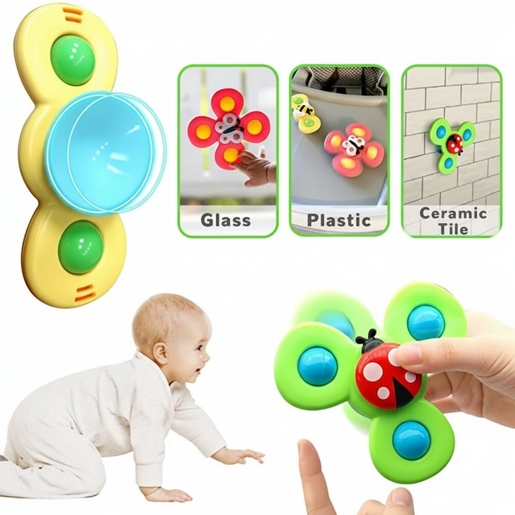 Baby Suction Spinner Toys for Sensory Play and Motor Skill Development ...