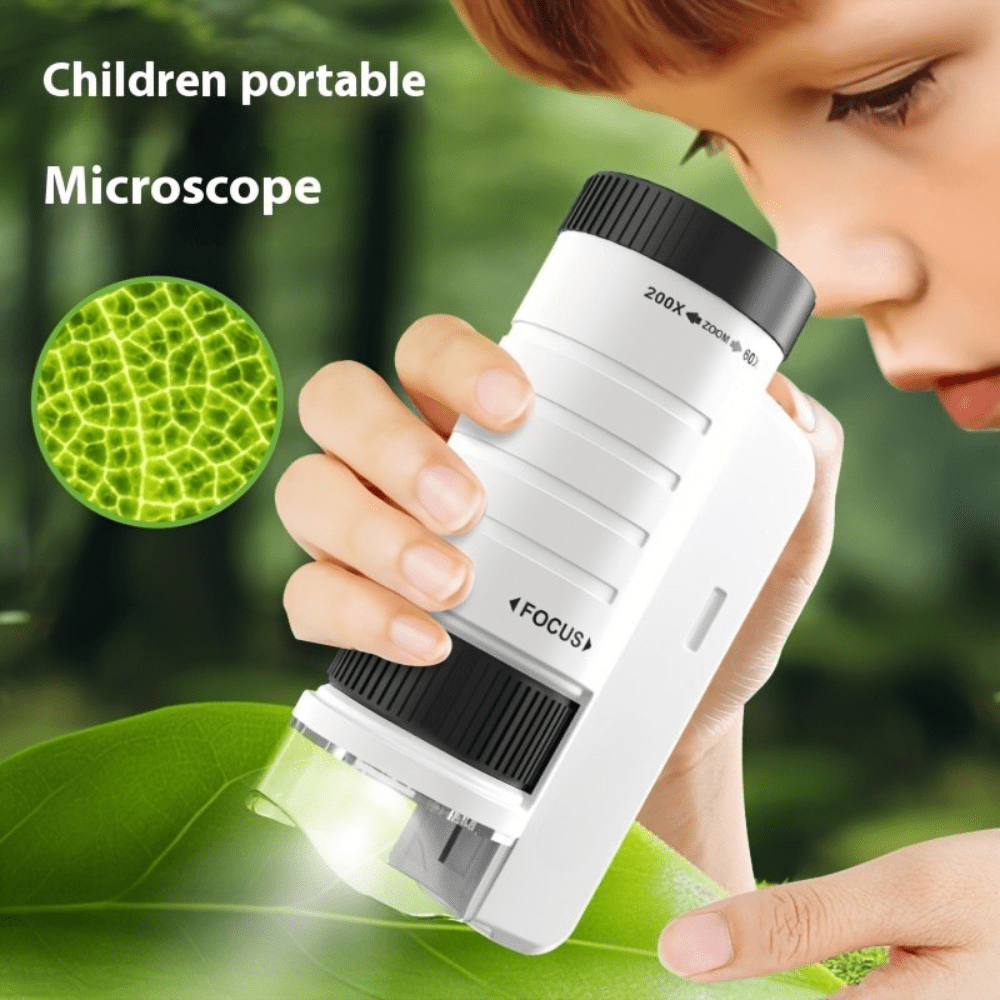 Portable Mini Microscope for Kids 200x Magnification LED Light – LICHTZOONE